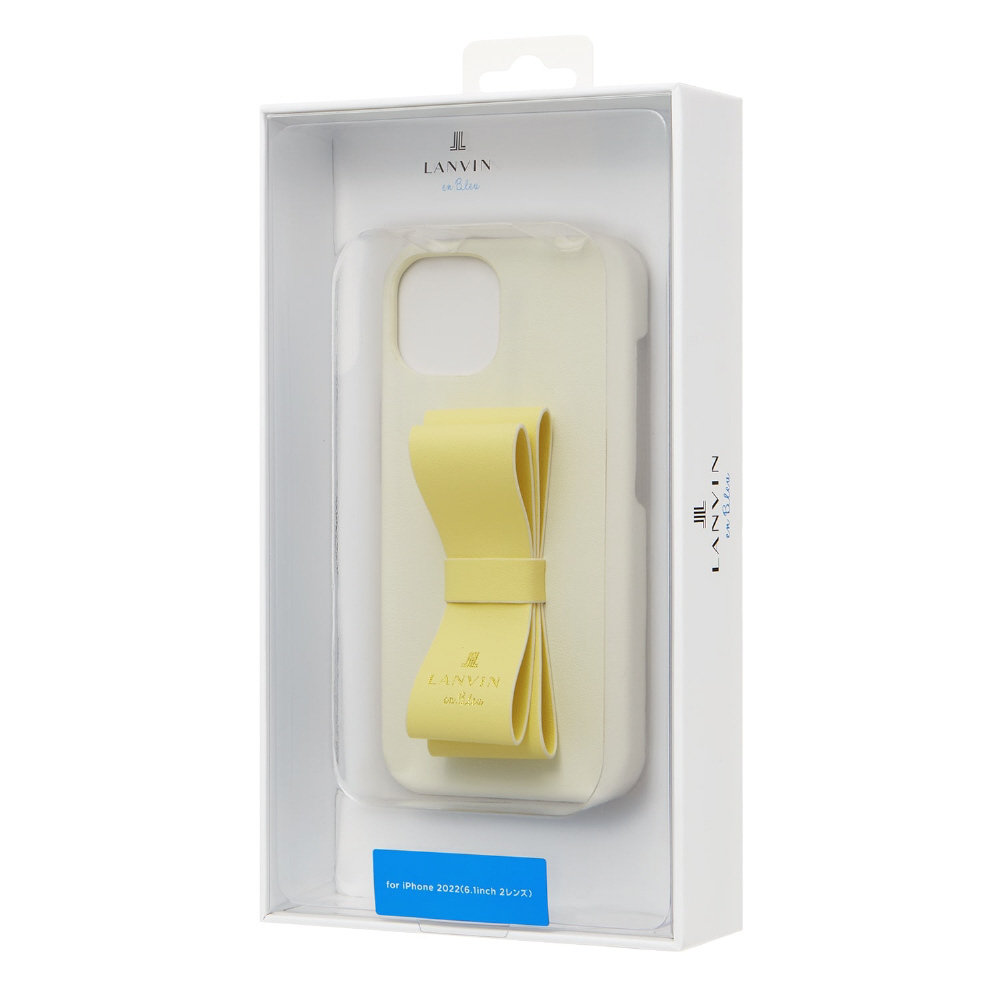 LANVIN en Bleu - Slim Wrap Case Stand & Ring Ribbon for iPhone 14 6.1inch 2眼 [ Vintage White ...